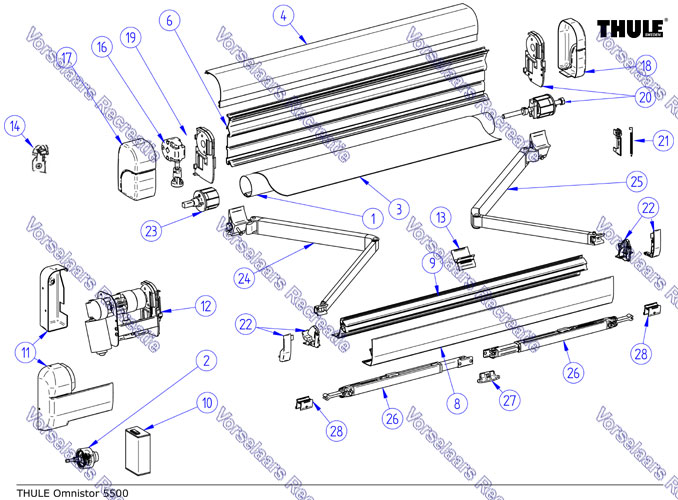 Thule Omnistor 5500/5800 Reserve onderdelen